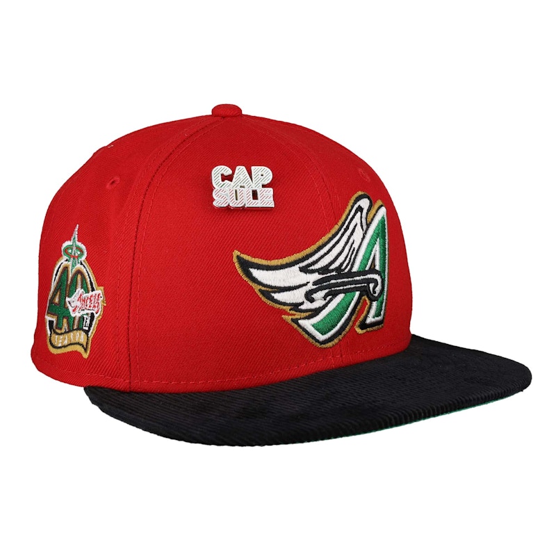 New Era Anaheim Angels Capsule Christmas Corduroy 40th Season 59Fifty Fitted Hat Red/Green - CN