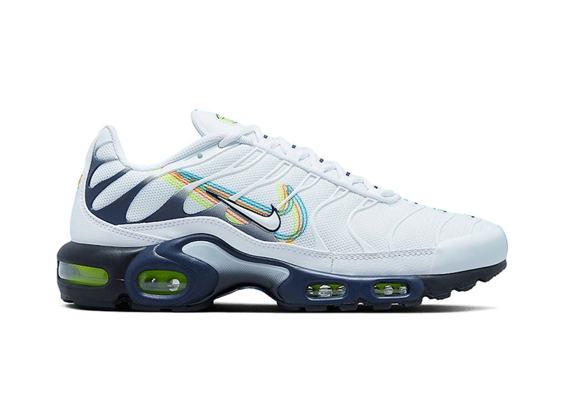 Nike Air Max Plus 3D Swoosh White Volt Football Grey Blackened Blue Men ...