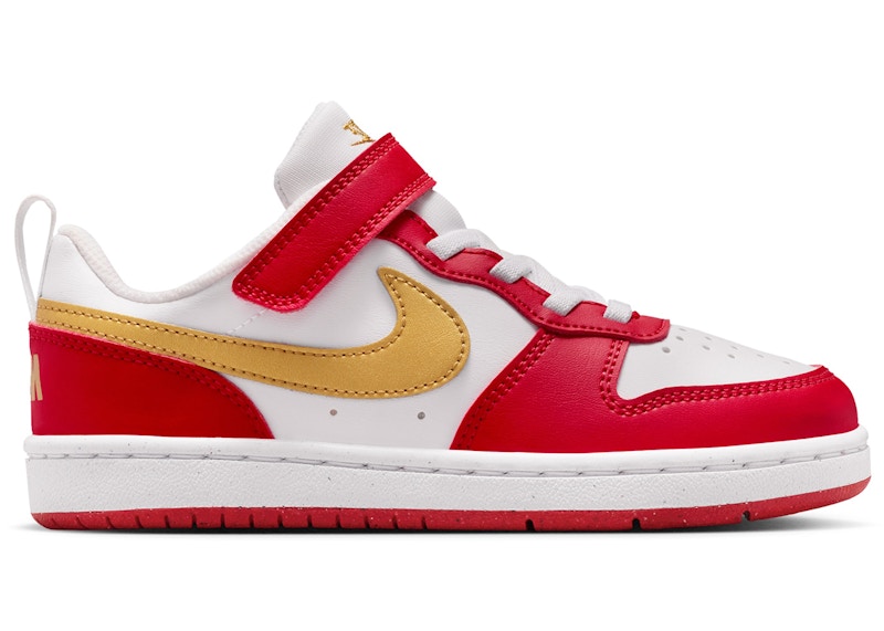 Nike Court Borough Low Recraft White University Red Gold (PS) - DV5457 ...