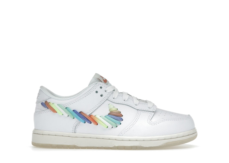 Nike Dunk Low SE Rainbow Lace Swoosh White (PS) - FN4862-100 - US