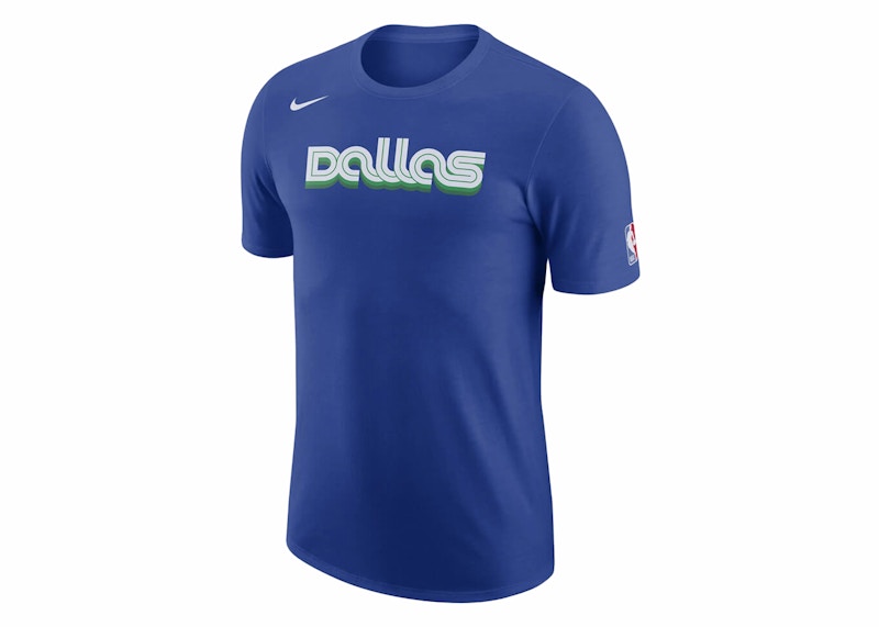 Nike NBA Dallas Mavericks City Edition Logo T-shirt Blue/White Men's ...