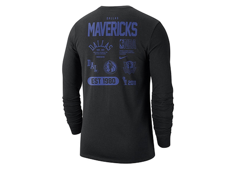 Nike NBA Dallas Mavericks Long Sleeve T-shirt Black Men's - US