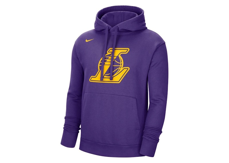 Nike NBA Los Angeles Lakers Essentials Fleece Pullover Loose Fit Hoodie ...