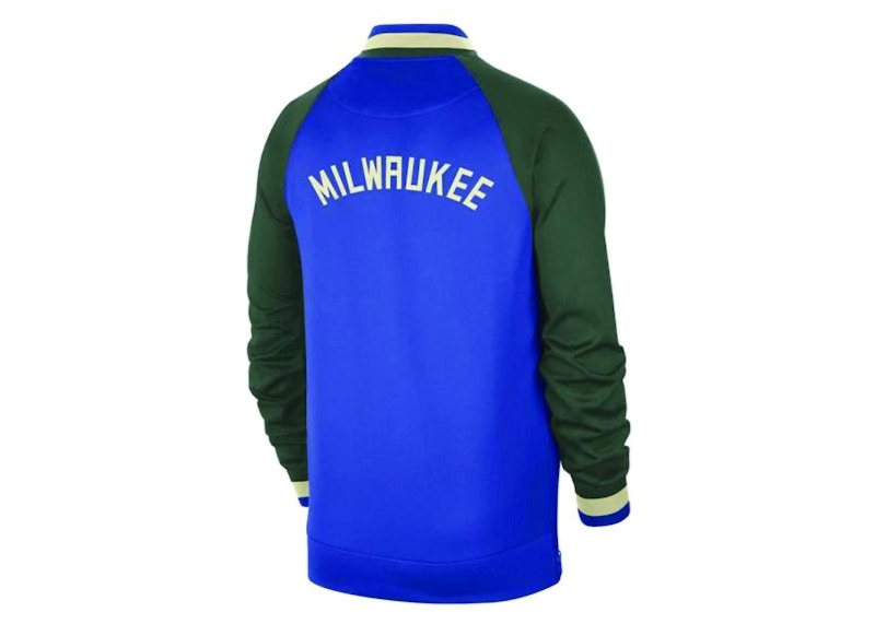 Nike NBA Milwaukee Bucks City Edition Showtime Dri-Fit Jacket Blue/Dark ...
