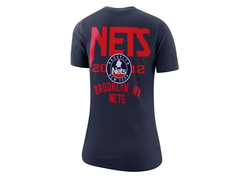 Nike NBA Women's Brooklyn Nets Courtside City Edition T-Shirt Dark Blue ...