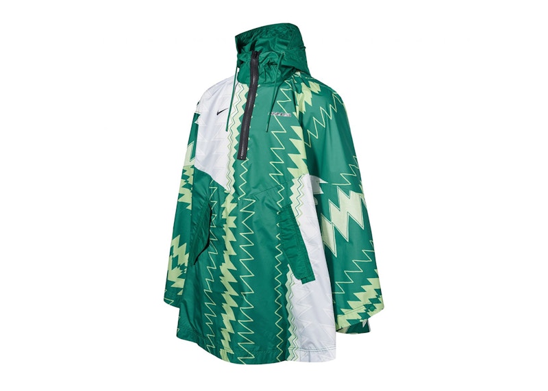 Nike Nigeria Half Zipped Woven Poncho Pine Green/Sub Lime/Pure Platinum ...