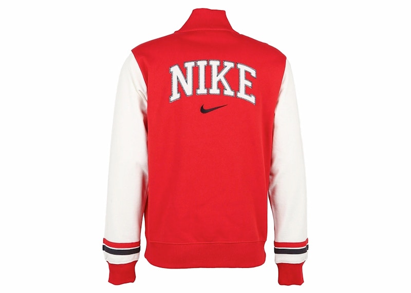 Nike Retro Varsity Jacket White/Red Men's - US