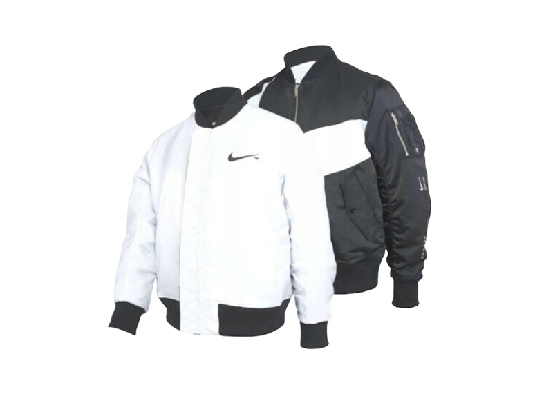 Nike SWOOSH Therma Fit Reversible Bomber Jacket Black/White Men's - US