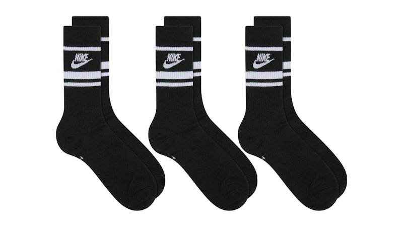 Nike Sportswear Essential Socks (3 Pack) Black/White Men's - FW24 - US