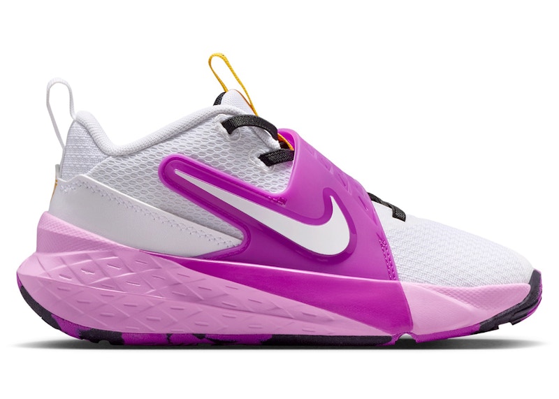 Nike Team Hustle D 12 White Gold Vivid Purple (PS) - HF6280-103 - US
