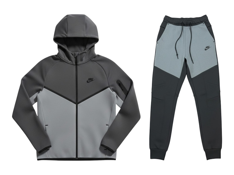 Nike Tech Fleece Windrunner Full Zip Hoodie & Jogger Set Anthracite ...