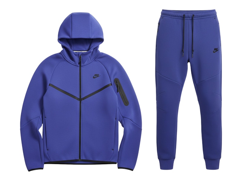 Nike Tech Fleece Windrunner Full Zip Hoodie & Jogger Set Deep Night ...
