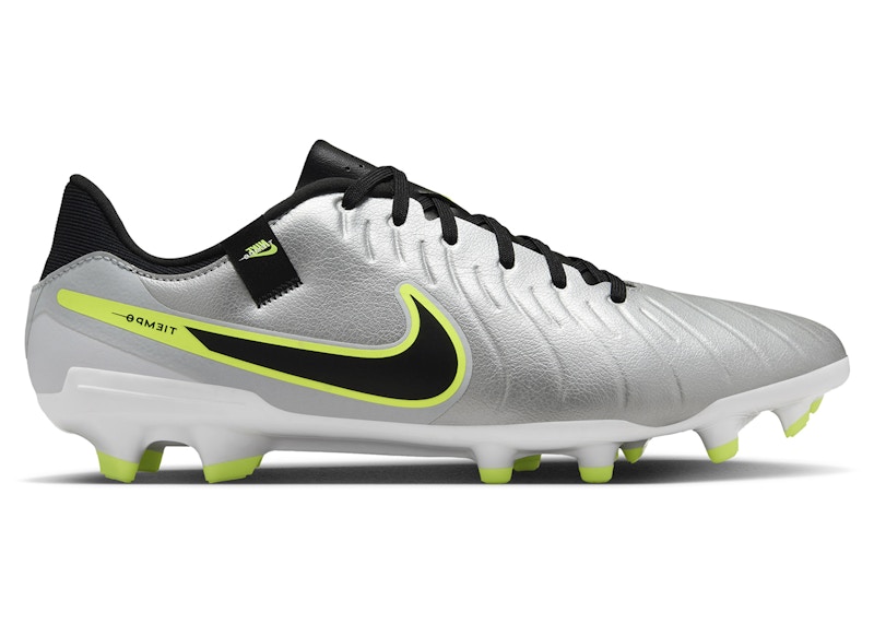 Nike Tiempo Legend 10 Academy MG Metallic Silver Volt Black Men's ...