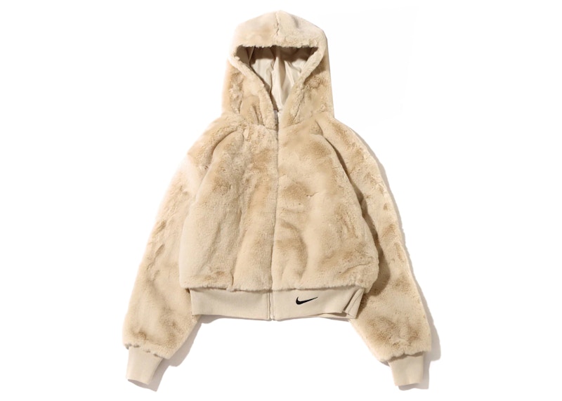 Nike Womens Essentials Faux Fur Jacket (US Sizing) Rattan/Black - FW22 - US