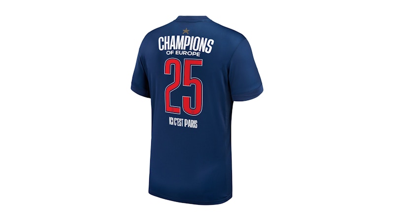 Nike x PSG Champions of Europe 2024/25 Authentic Jersey Marine Blue Men ...