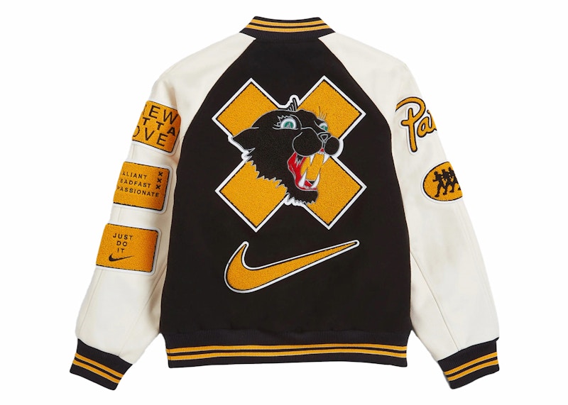 Nike x Patta Running Team Varsity Jacket (Asia Sizing) Black/Yellow ...