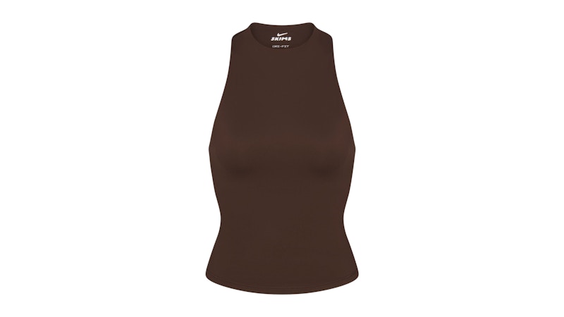 Nike x SKIMS Women's Matte Mock Neck Racer Tank Dark Sepia - FW25 - US