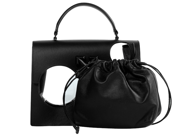 OFF-WHITE 2.8 Jitney Hole-Detail Crossbody Bag Black in Leather with ...