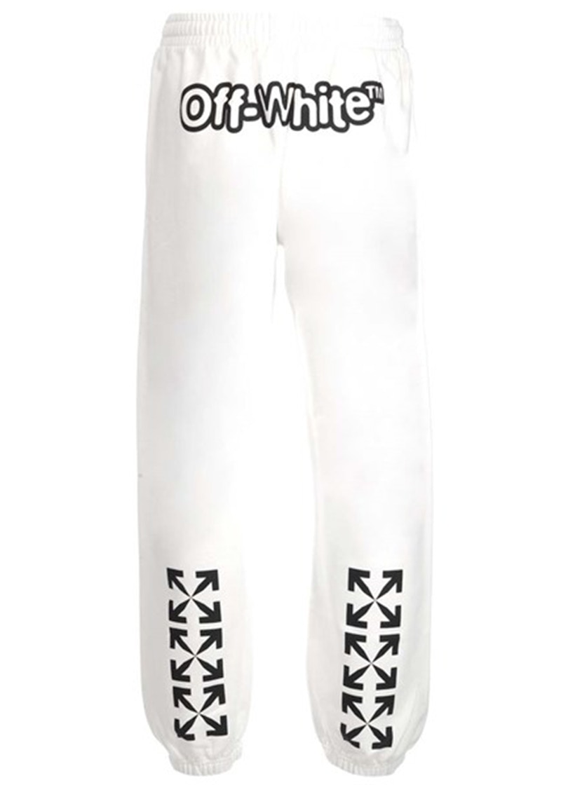OFF-WHITE Arrow Motif Off-White TM Logo Print Track Pants White/Black ...