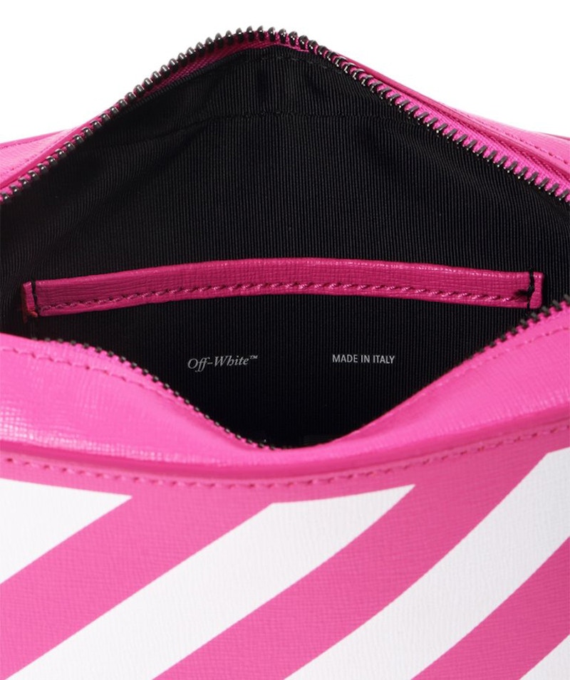 OFF-WHITE Camera Bag Diag Fuchsia White in Saffiano Leather with ...