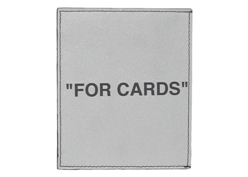 OFF-WHITE Card Holder "For Cards" (5 Card Slot) Silver in Leather