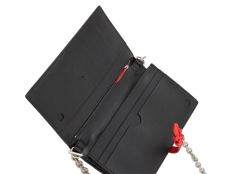 OFF-WHITE Chain Strap Wallet Arrows Monogram Brown/Black/Red in ...