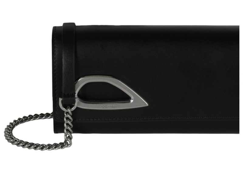 OFF-WHITE Clam Wallet On Chain Black in Leather - US