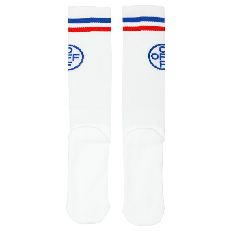 OFF-WHITE Cross Socks (SS19) White/Blue/Red Men's - SS19 - US