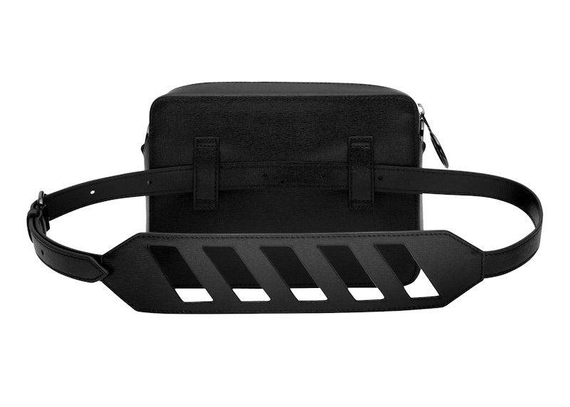 OFF-WHITE Diag Camera Bag Black/White in Leather with Silver-tone - US
