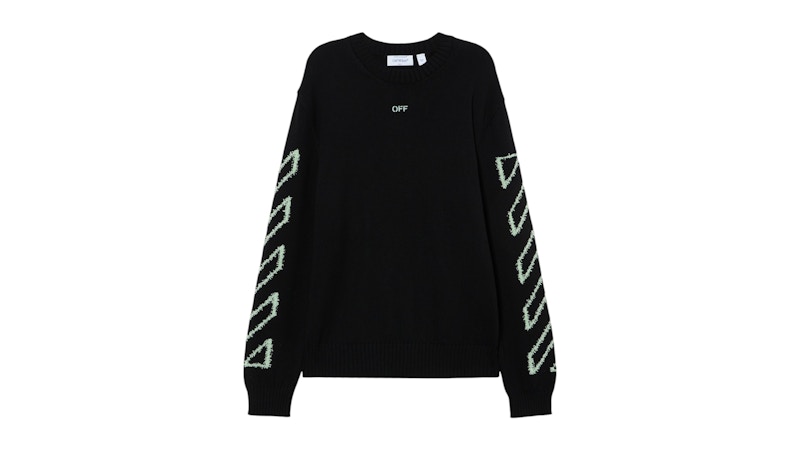 OFF-WHITE Diagonal Arrow Fuzzy Crewneck Sweater Black Men's - SS26 - US
