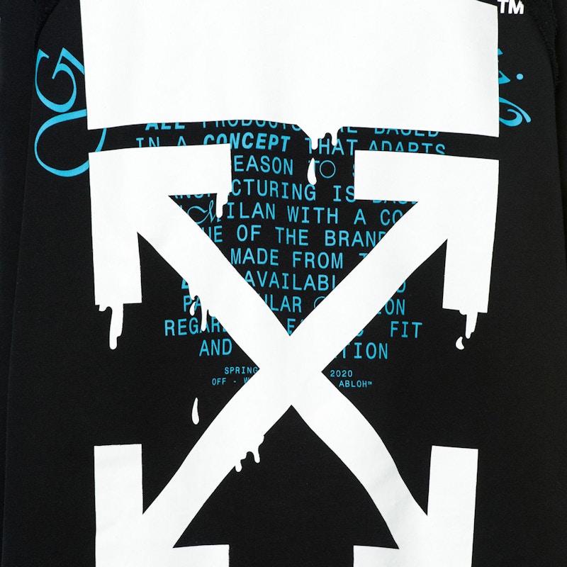 OFF-WHITE Dripping Arrows Incompiuto Hoodie Black/White Men's - SS20 - US