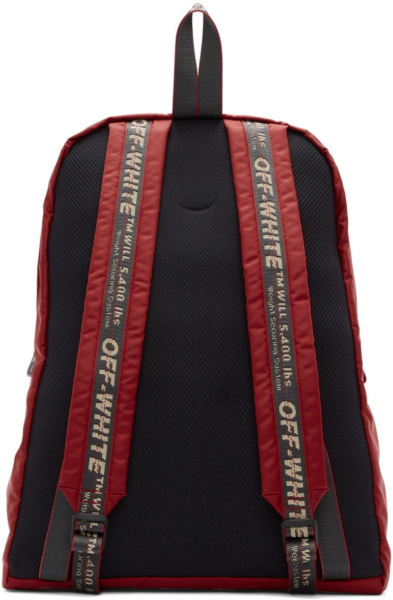 OFF-WHITE Easy Backpack Red Black in Nylon with Gunmetal - US