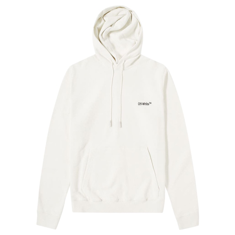 OFF-WHITE Embroidered Logo Hoodie White - SS19 Men's - US
