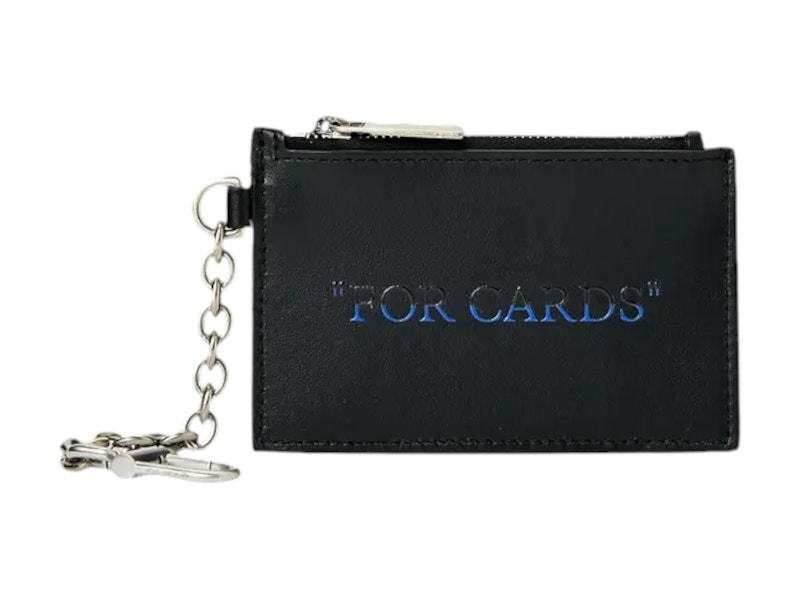 OFF-WHITE "FOR CARDS" Quote Bookish Key Ring Card Case Black/Blue in ...