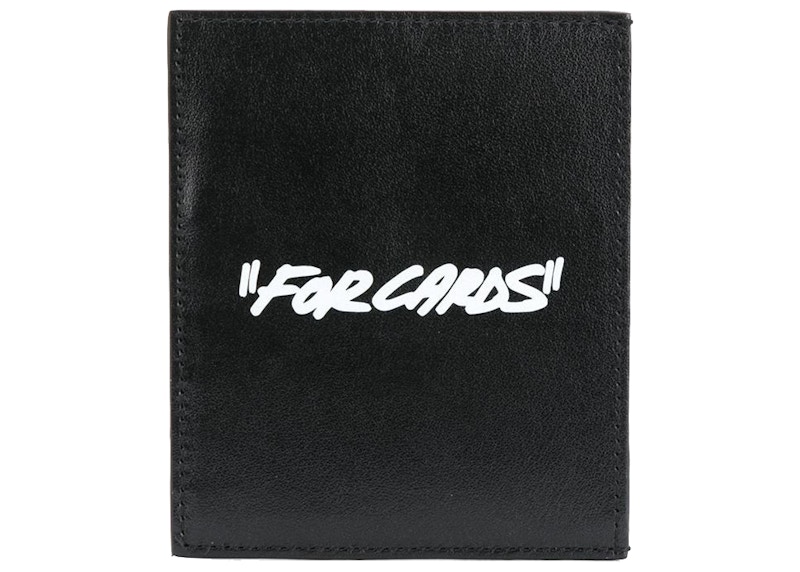 OFF-WHITE "FOR CARDS" Quote Print Cardholder Black in Leather - US