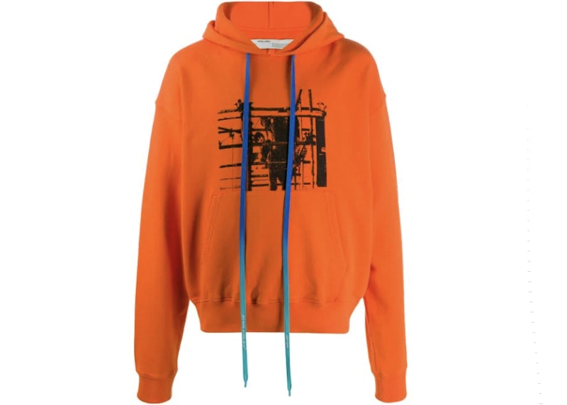 OFF-WHITE Industrial Logo Hoodie Orange Men's - US