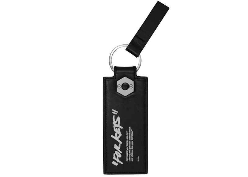 OFF-WHITE Keychain "FOR KEYS" in Calfskin Leather with Silver-tone - US