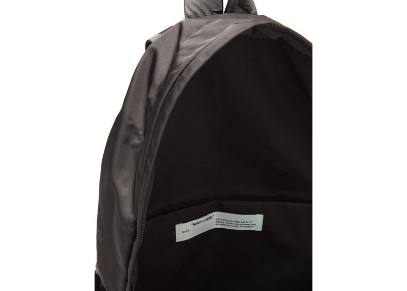 OFF-WHITE Logo Backpack Nylon Black in Nylon with Black-tone
