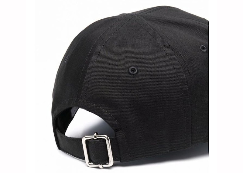 OFF-WHITE Logo Embroidered Baseball Cap Black/White in Cotton with ...