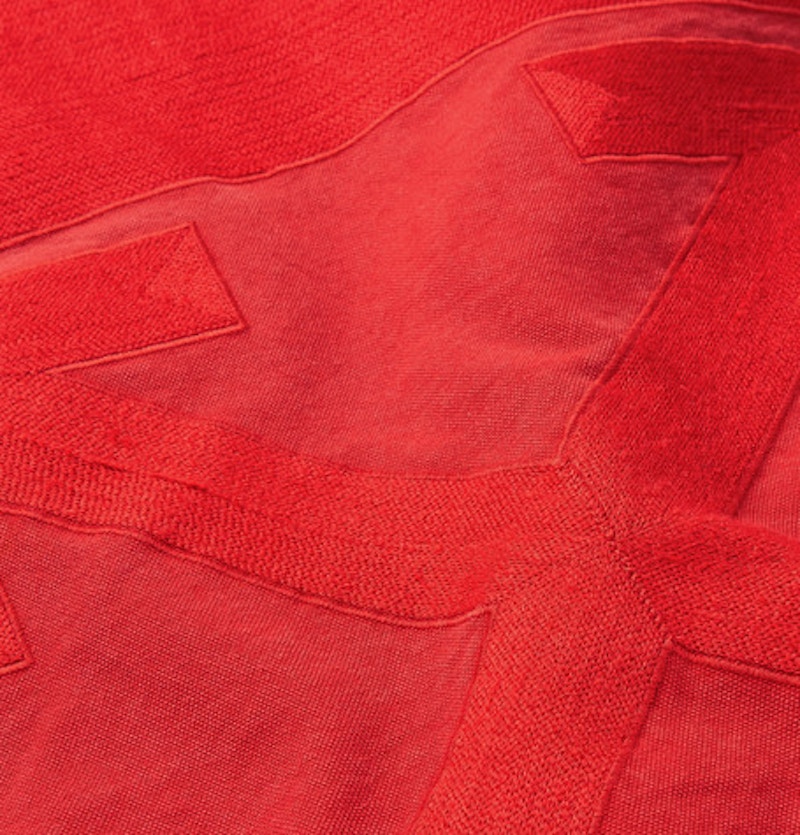 OFF-WHITE Logo Embroidered Canvas Jacket Red - SS19
