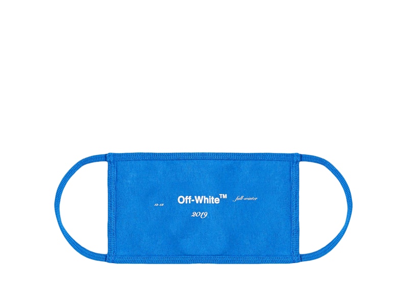 OFF-WHITE Logo Face Mask Cobalt Blue/White - SS20 - US