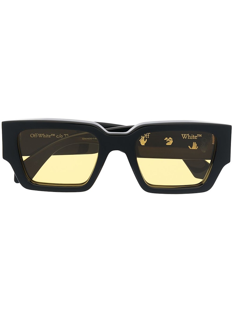 OFF-WHITE Mari Rectangular Frame Sunglasses Black/Yellow ...