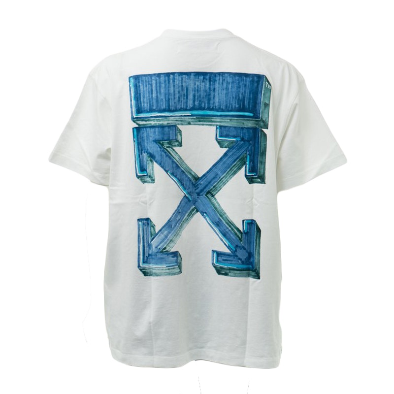 OFF-WHITE Marker Blue Arrows Oversized Tee White - FW20