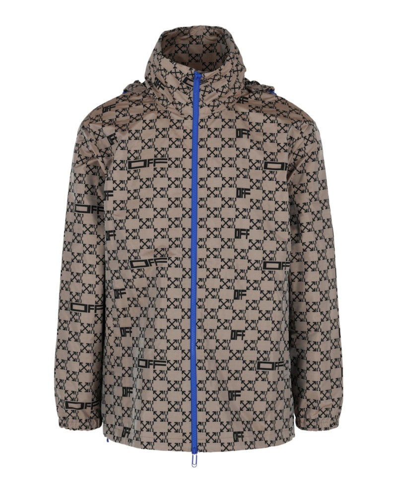 OFF-WHITE Monogram Allover Windbreaker Jacket Brown Men's - US
