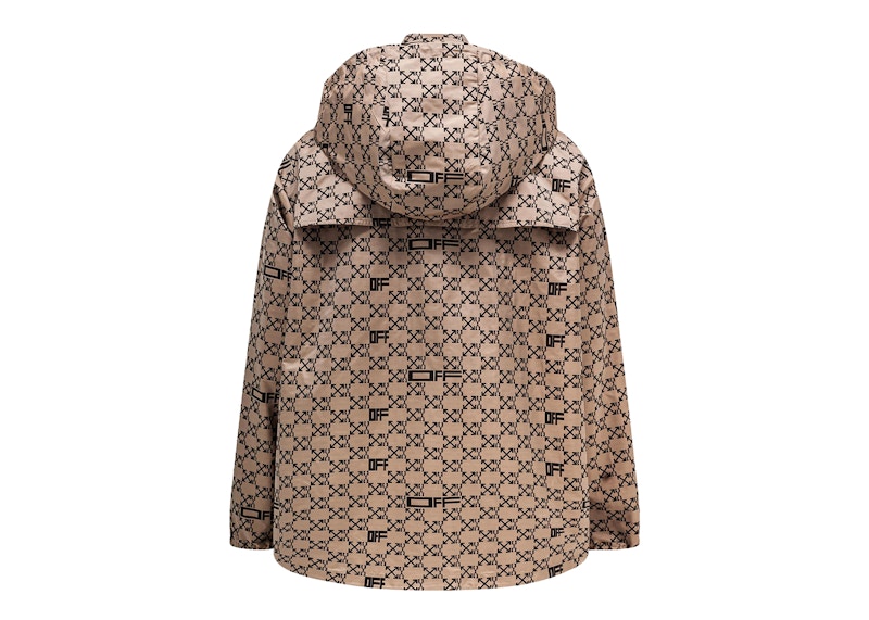 OFF-WHITE Monogram Allover Windbreaker Jacket Camel/Black Men's - SS22 - US