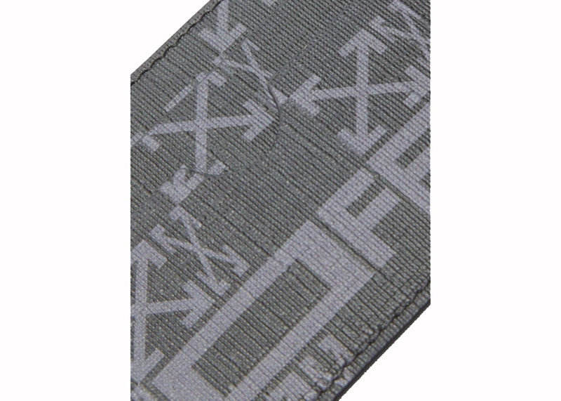 OFF-WHITE Monogram Card Holder Black/Grey in Leather - US