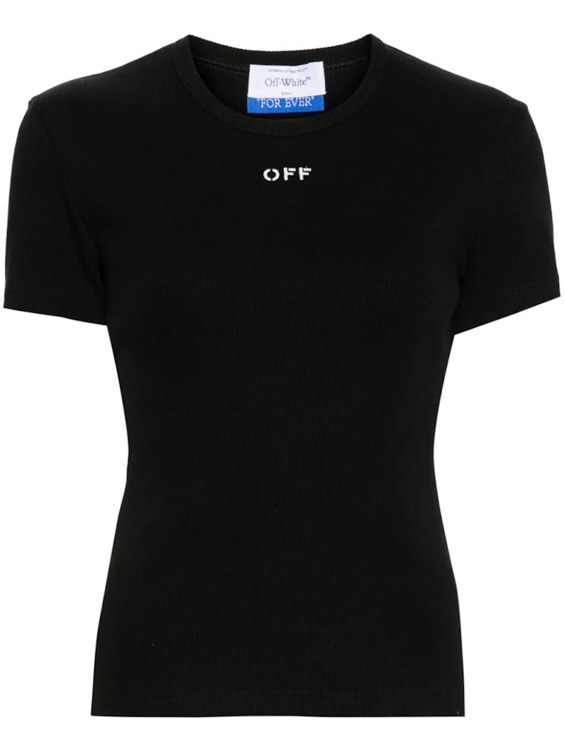 OFF-WHITE Off Stamp Rib Basic Tee Black/White - SS25 - US