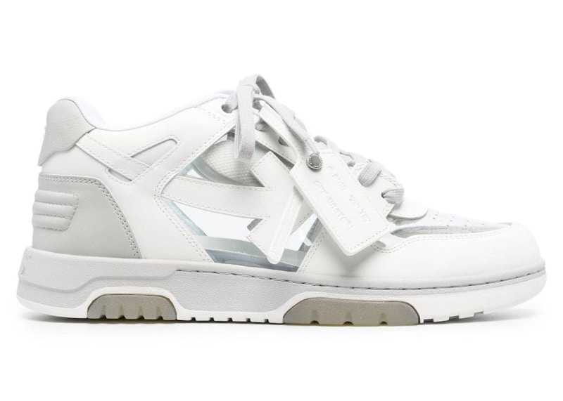 OFF-WHITE Out Of Office OOO Low Tops See Through Grey White Men's ...