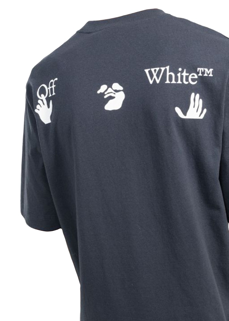 OFF-WHITE "Outfit Came From Italy" Print T-Shirt Faded Blue/White Men's ...