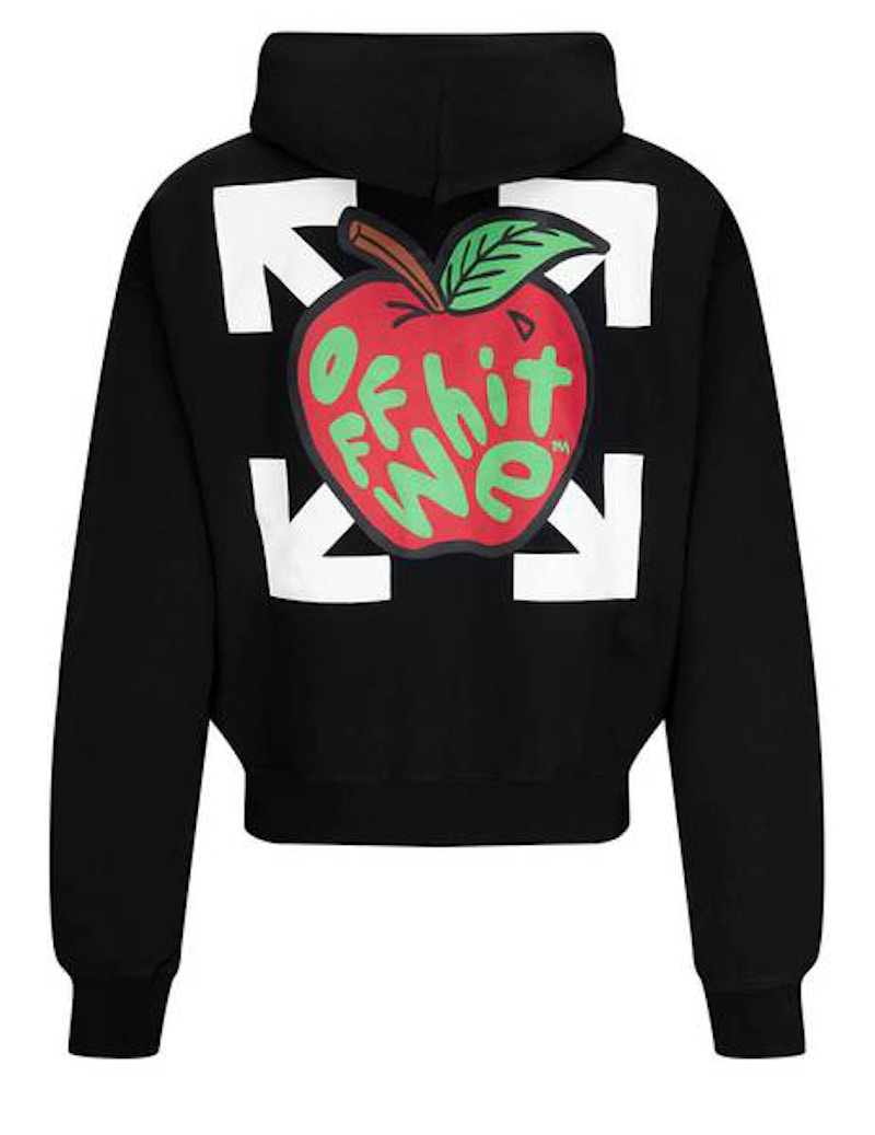 OFF-WHITE Oversized Apple Print Arrow Hoodie Black Men's - SS21 - US
